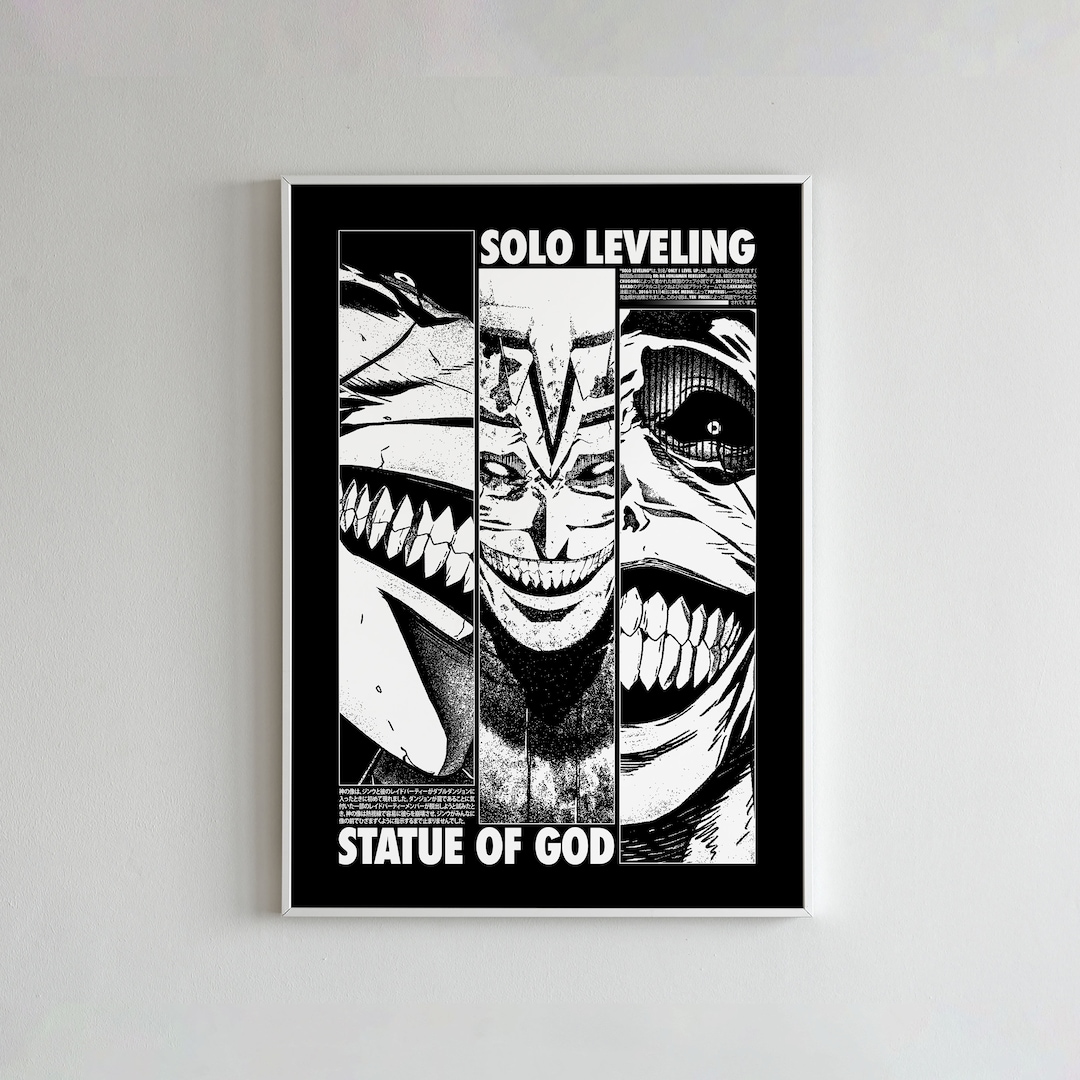 Solo Leveling Art - Poster Statue of God Print - Manga Art Print ...