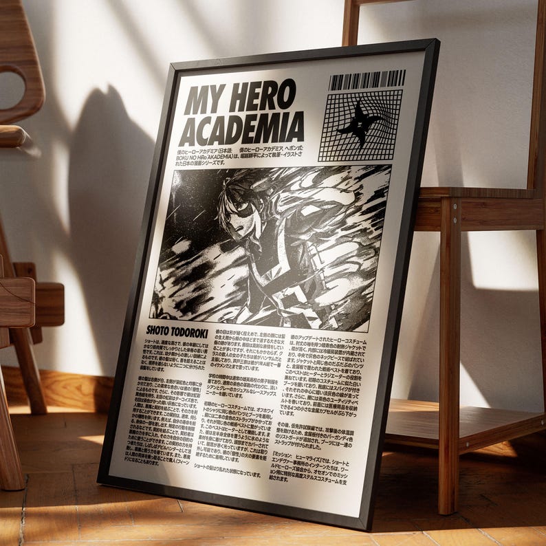 My Hero Academia Shoto Todoroki Set of 1, Printable Anime Poster, Anime ...