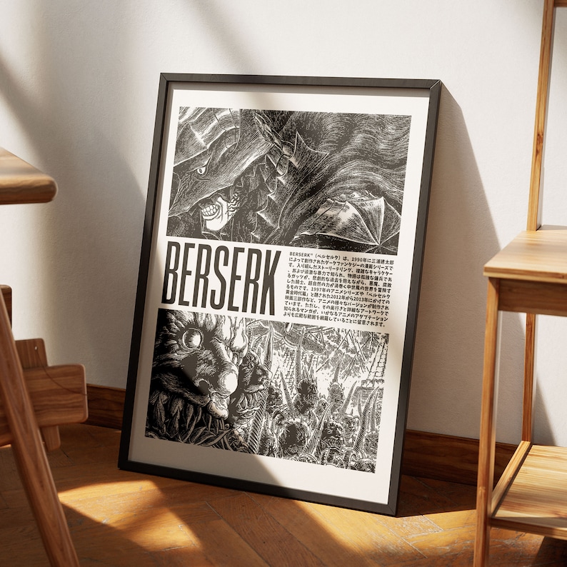 Berserk Poster V3 1 Piece Set Manga Art Anime Wall Print Minimalist ...