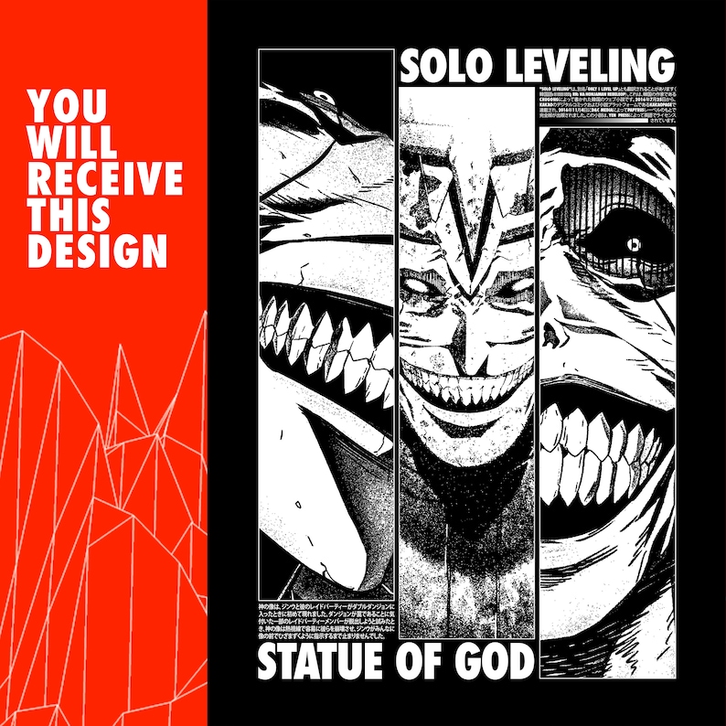 Solo Leveling Art Poster Statue of God Print Manga Art Print Anime Art ...