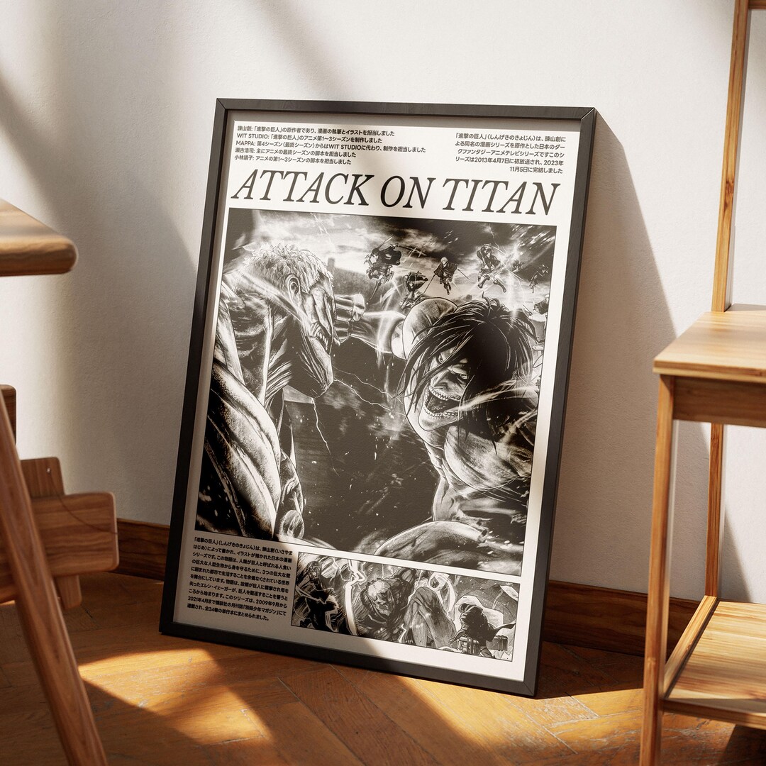Attack on Titan Poster V4, Attack on Titan Art Anime Wall Print Paint ...