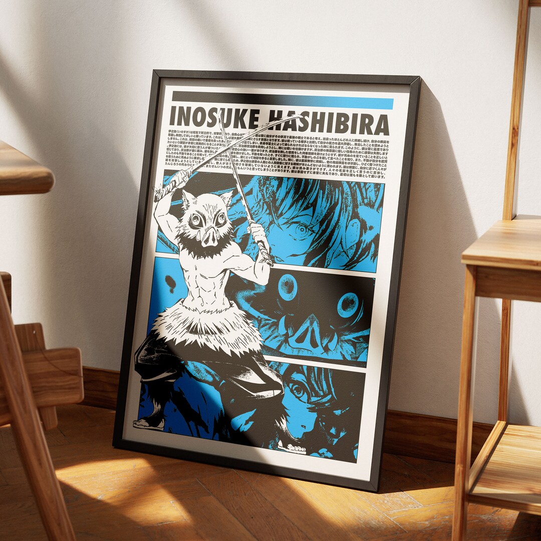 Inosuke Hashibira Demon Slayer Anime Digital Poster, Anime Gifts, Anime ...