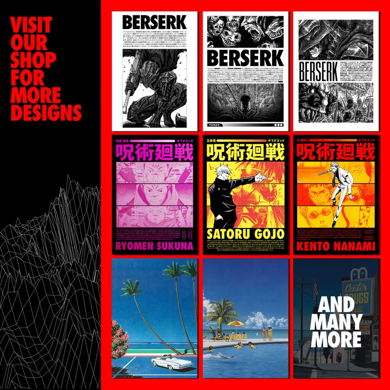 Jujutsu Kaisen Posters V3 3 Piece Set Manga Art Anime Wall Print ...