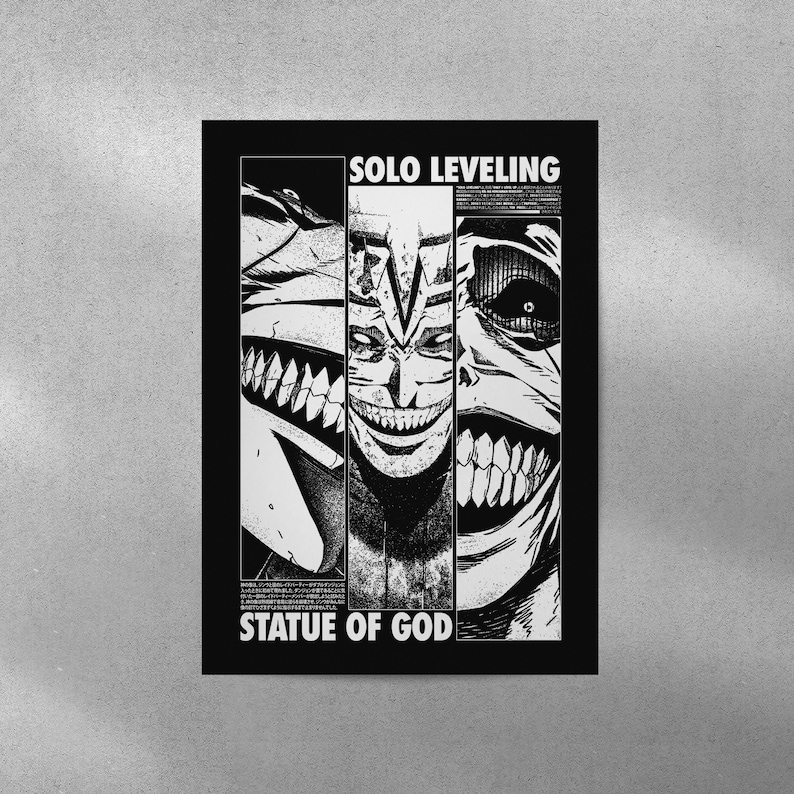 Solo Leveling Art Poster Statue of God Print Manga Art Print Anime Art ...