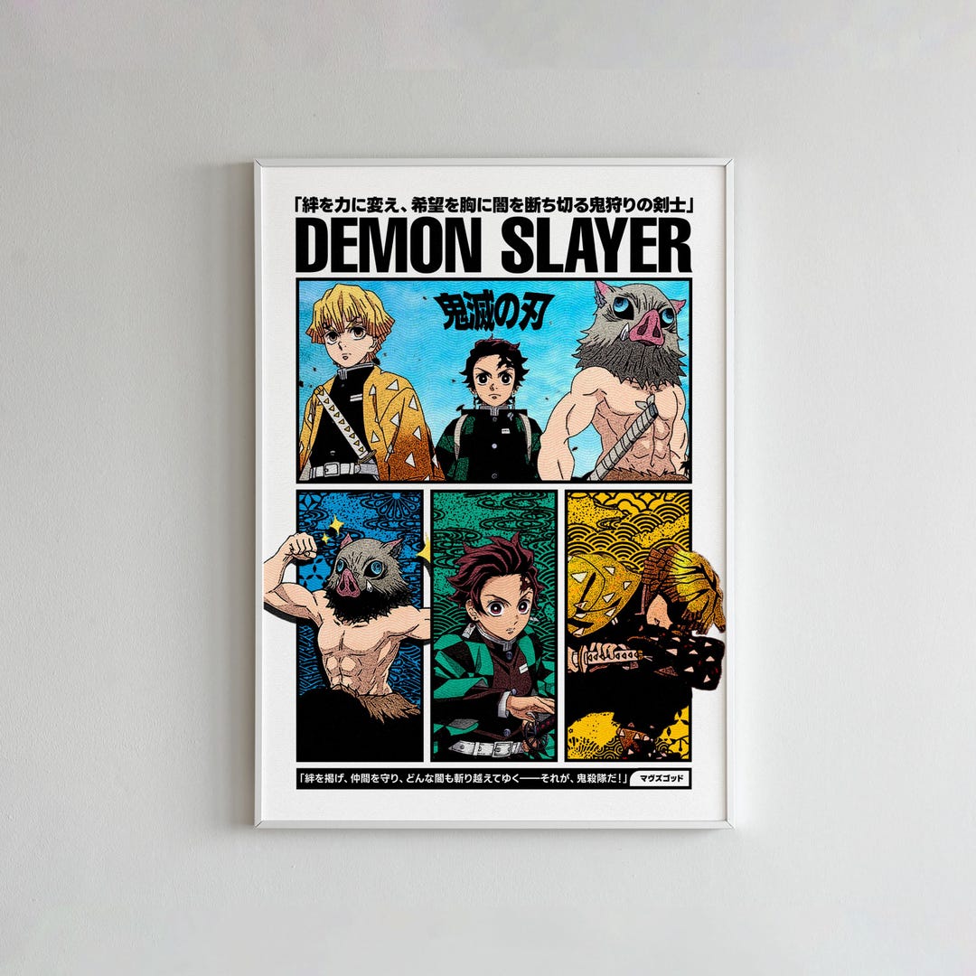 Demon Slayer Anime Digital Poster, Anime Gifts, Anime Wall Art for Kids ...