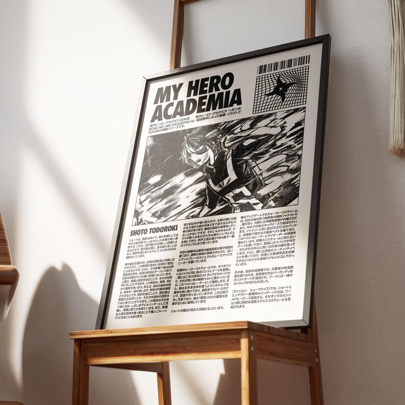 My Hero Academia Shoto Todoroki Set of 1, Printable Anime Poster, Anime ...