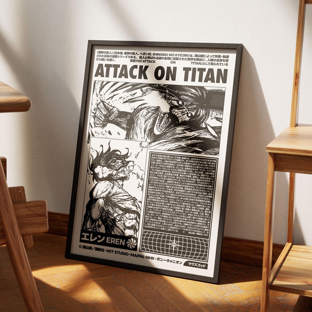Attack on Titan Poster V7, Attack on Titan Art Anime Wall Print Paint ...