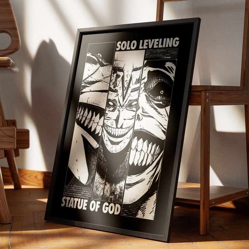 Solo Leveling Art Poster Statue of God Print Manga Art Print Anime Art ...