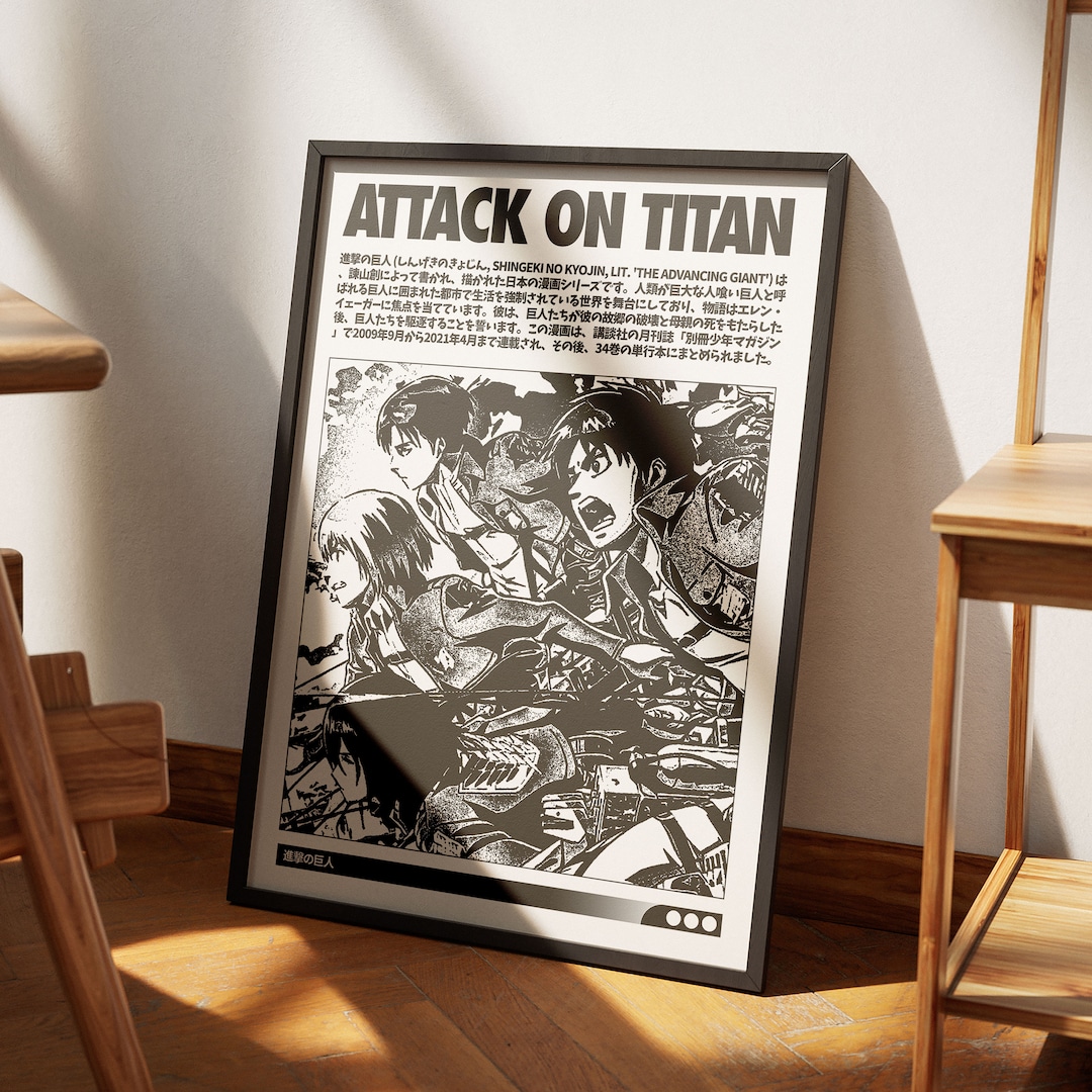Attack on Titan Poster Set of 1, Attack on Titan Art Anime Wall Print ...