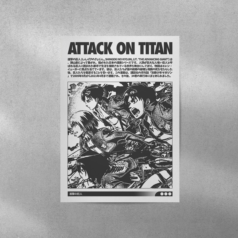 Attack on Titan Poster Set of 1, Attack on Titan Art Anime Wall Print ...