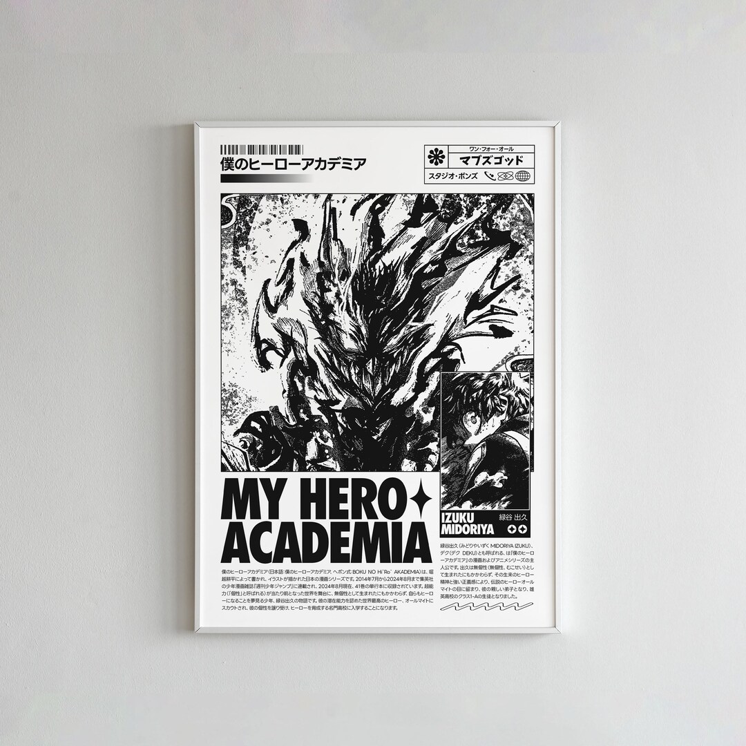 My Hero Academia Izuku Midoriya Set of 1, Printable Anime Poster, Anime ...
