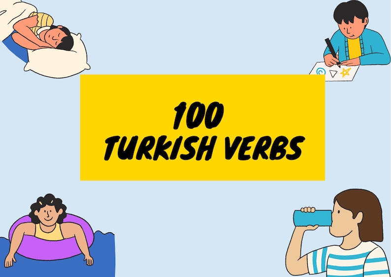 100 TURKISH VERBS - Etsy