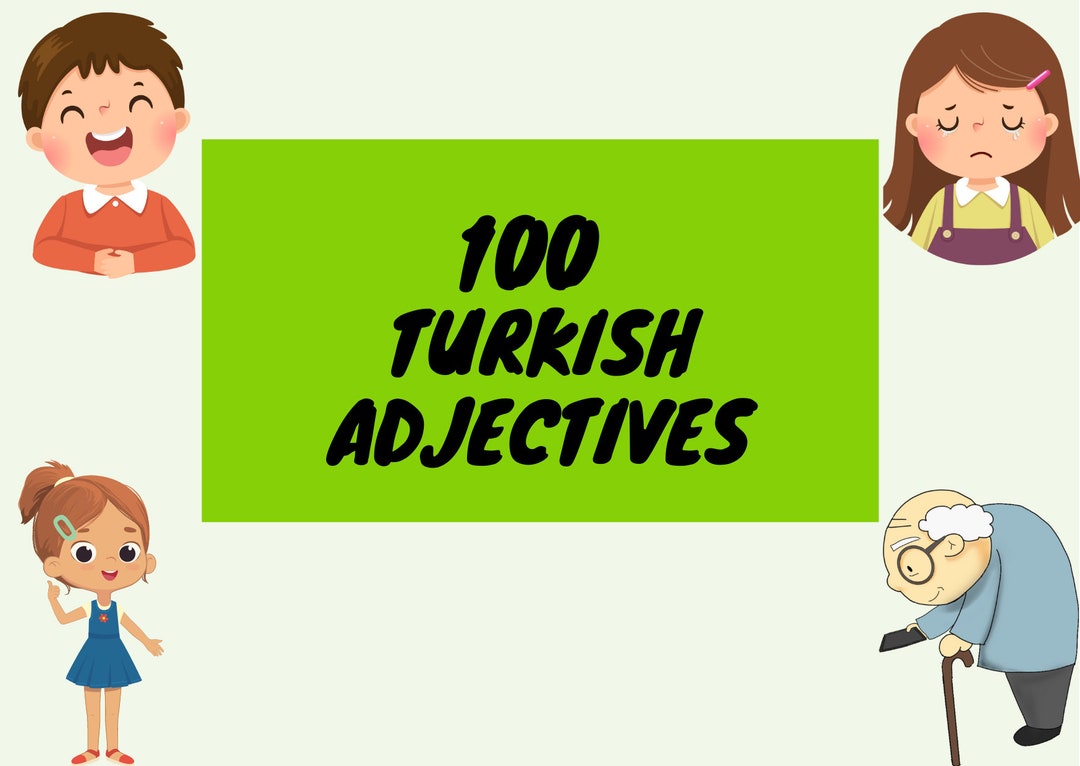 100 TURKISH ADJECTIVES - Etsy