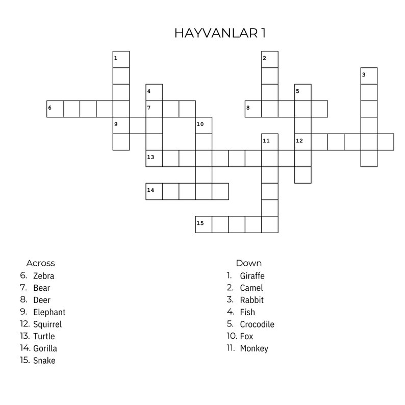 Basic Turkish Word Game - Etsy