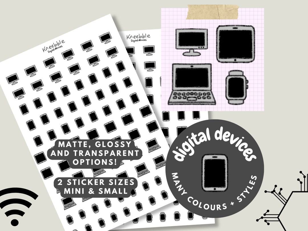 Digital Device Stickers, Technology Stickers, Electronic Sticker Sheet ...