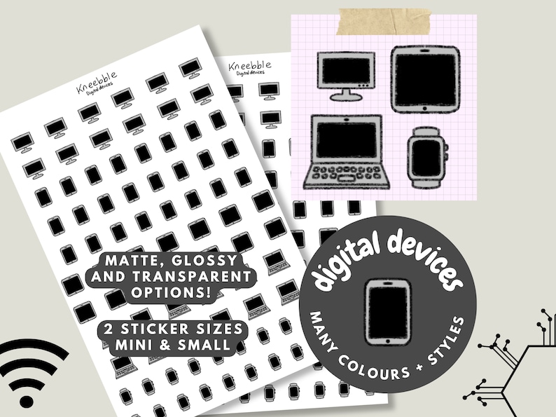 Digital Device Stickers, Technology Stickers, Electronic Sticker Sheet ...