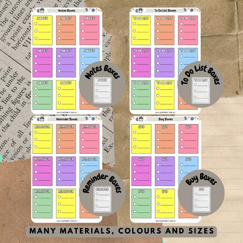 Checklist Box Planner Stickers, Reminder to Do List Boxes Stickers ...