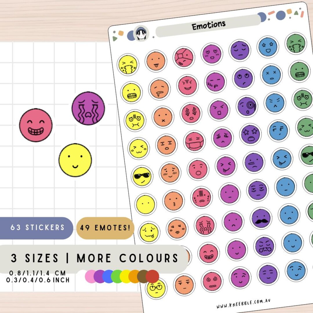 Emotion Face Stickers, Emoticon Feeling Sticker Sheet, Emoji Sticker ...