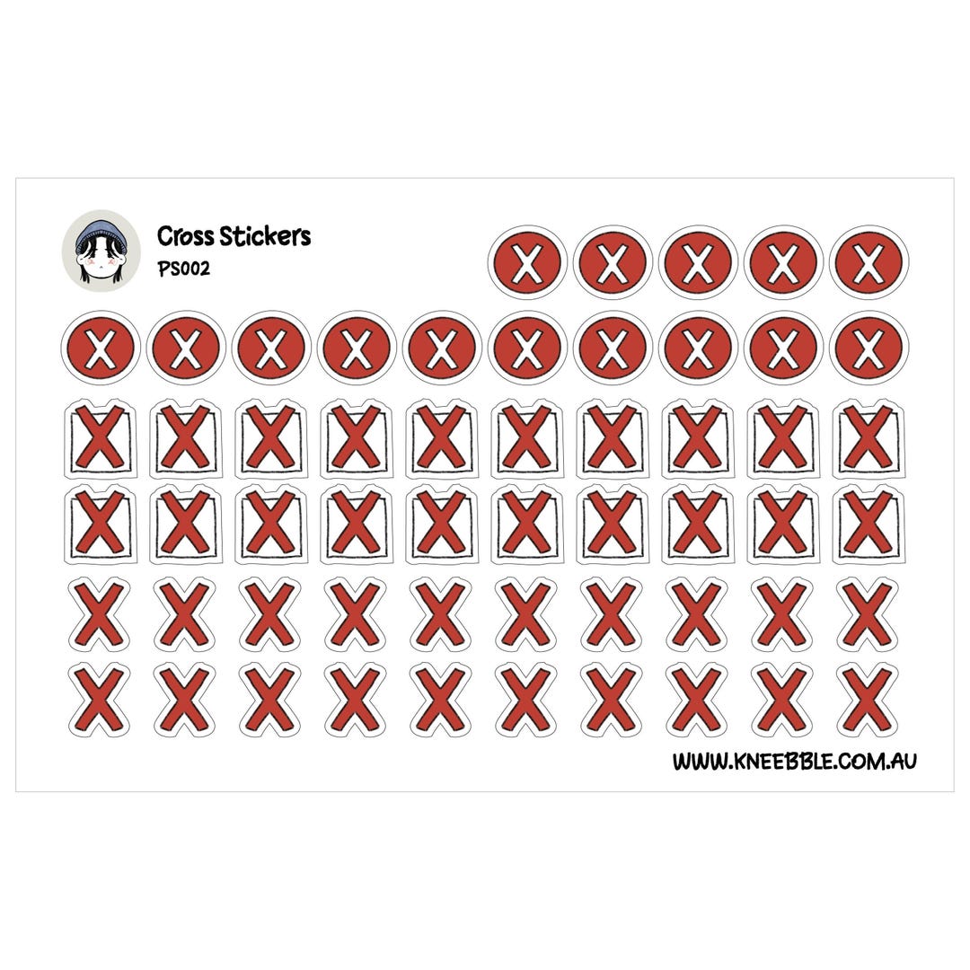 Planner Cross Stickers, Colorful Task Marks, No Adhesive - Etsy