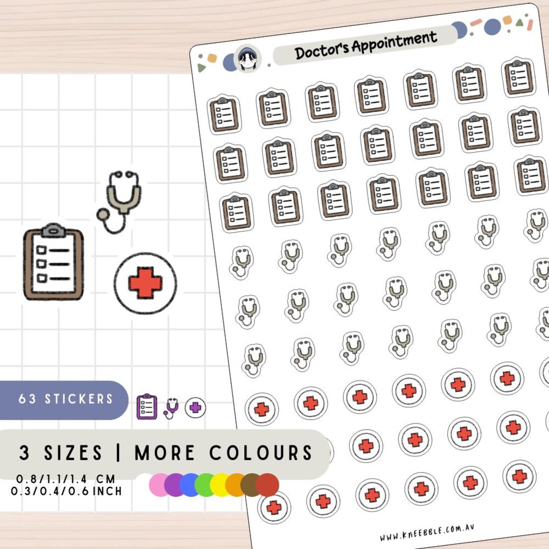 Doctors Appointment Stickers, Medical Planner Stickers, Health Stickers ...