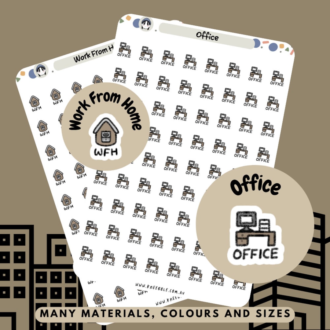 WFH and Office Planner Stickers, Work From Home Productivity Stickers ...