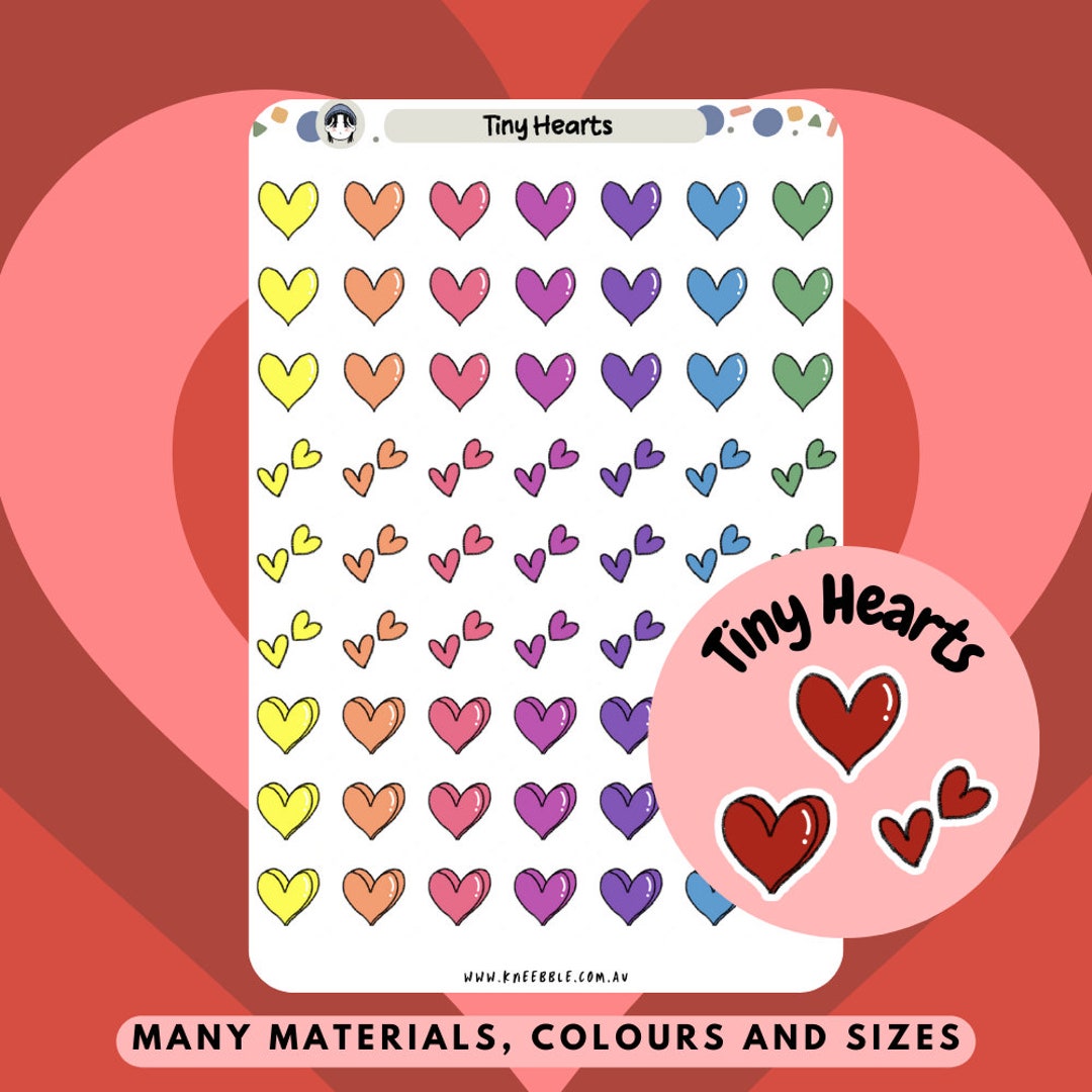 Mini Heart Sticker Mini and Double Heart Designs for Planners ...