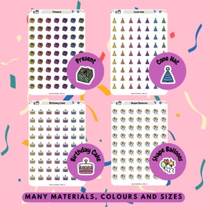 Birthday Stickers, Happy Birthday Sticker Sheet, Celebration and Party ...