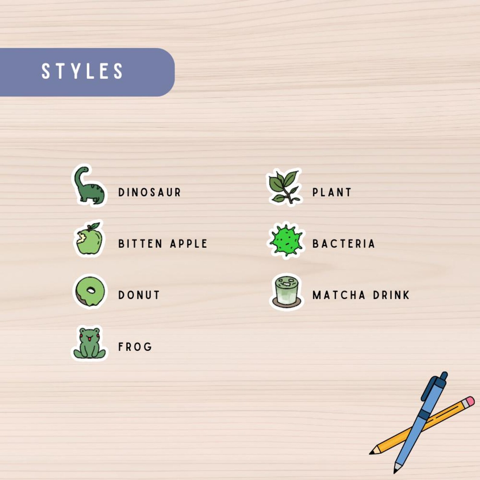 Green Aesthetic Theme Planner Stickers, Nature Forest Plant Decal ...