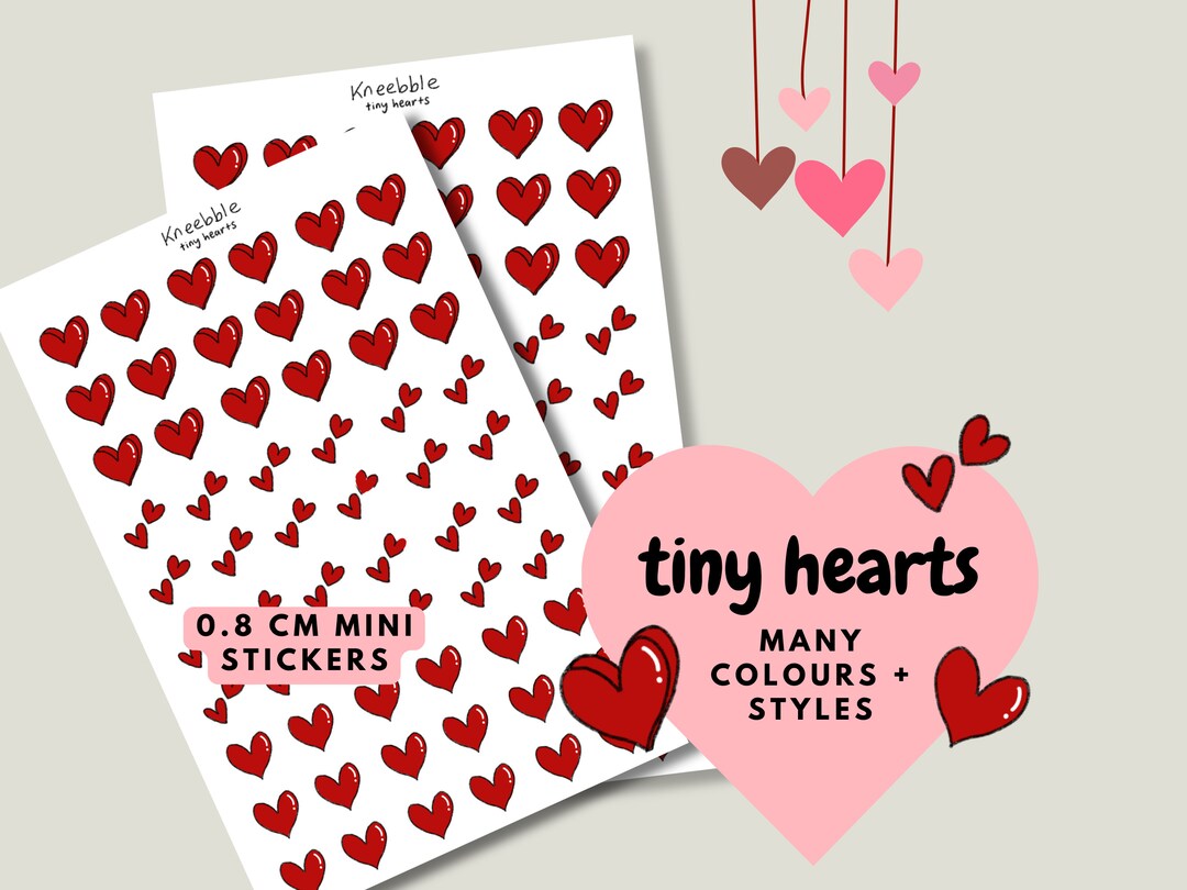 Mini Heart Sticker Mini and Double Heart Designs for - Etsy Australia
