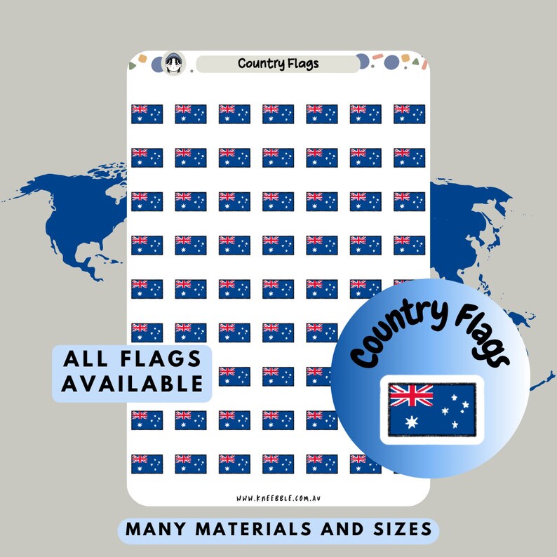 Country Flag Stickers, World Flags Sticker Sheet, National Flags, Great ...