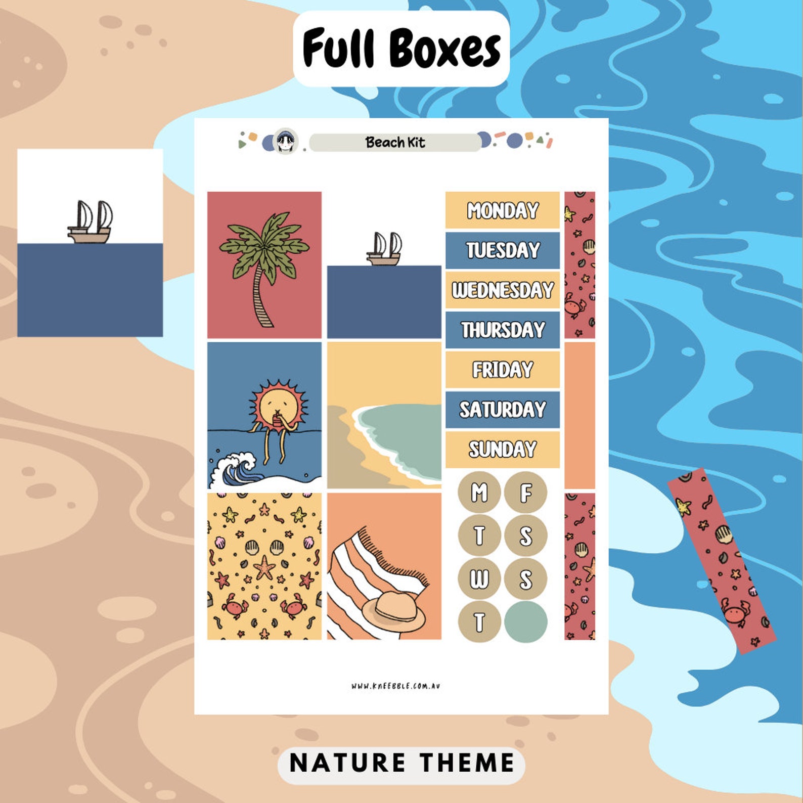 Weekly Planner Beach Kit, Beach Theme Stickers, Summer Tropical ...