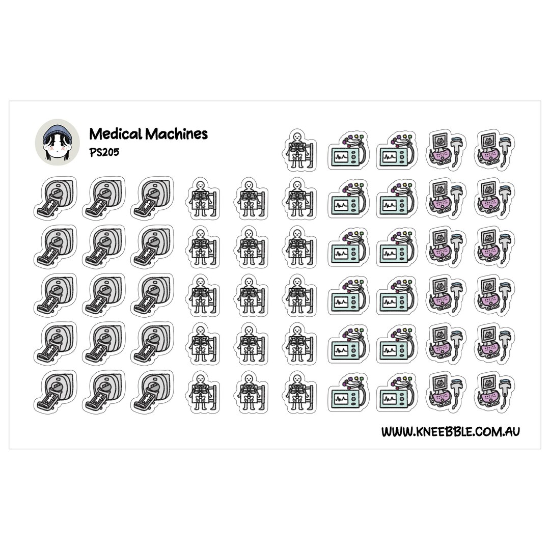 Medical Machine Stickers - ECG, MRI, Ultrasound, X-ray - Hospital and ...