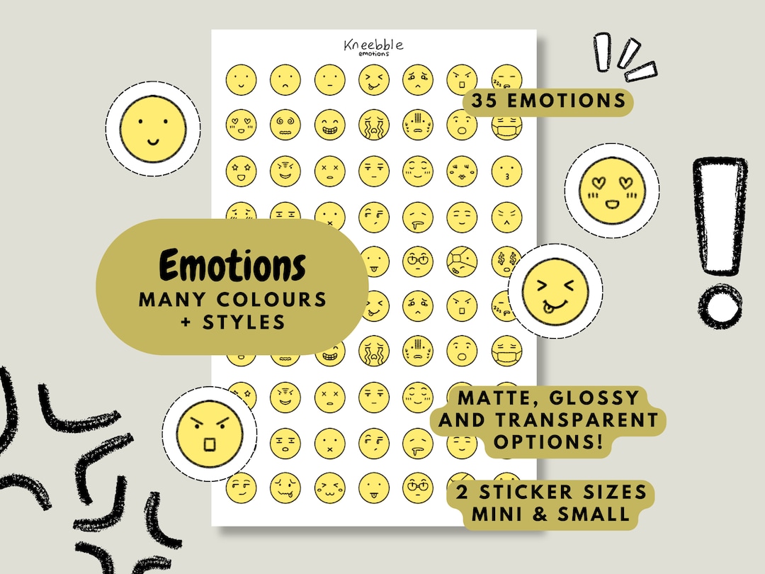 Emotion Stickers, Emoticon Sticker Sheet, Emoji Stickers, Mood Tracker ...