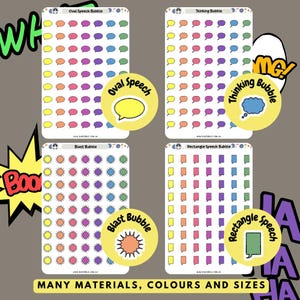 Mini Speech Bubbles Planner Stickers, Chat Comic Manga Conversation ...