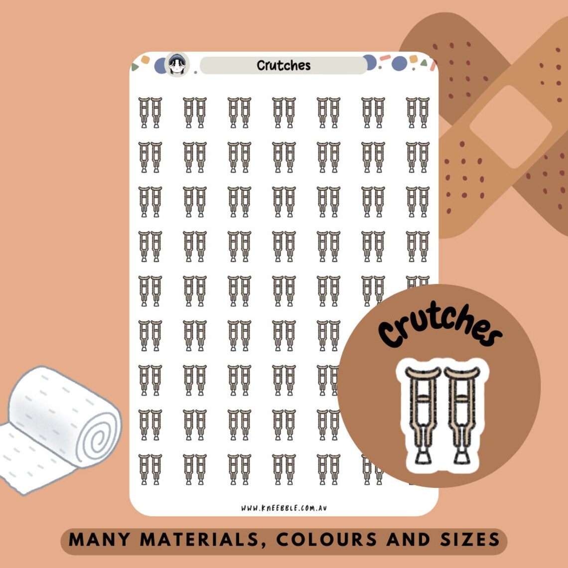 Injury Health Planner Stickers, Damage Recovery Healthcare Sticker ...