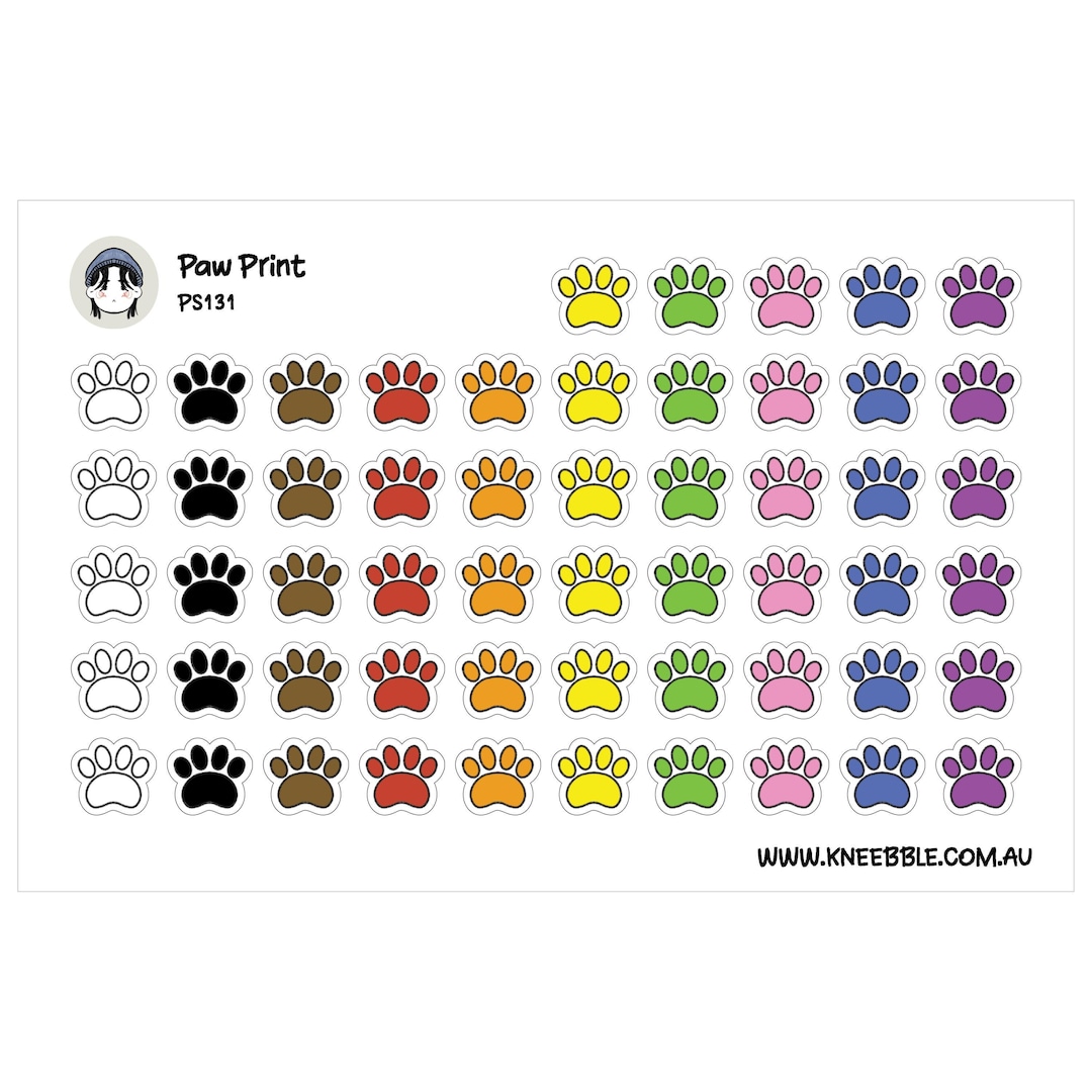 Animal Paw Print Stickers, Planner Feet Reminders Mini Sheet - Etsy