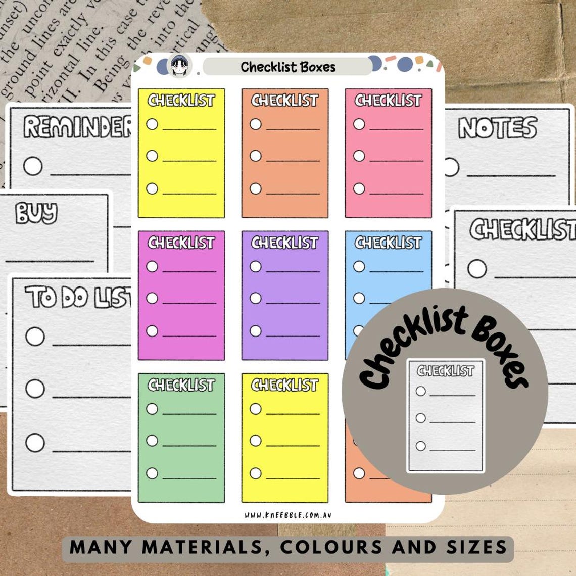 Checklist Box Planner Stickers, Reminder to Do List Boxes Stickers ...