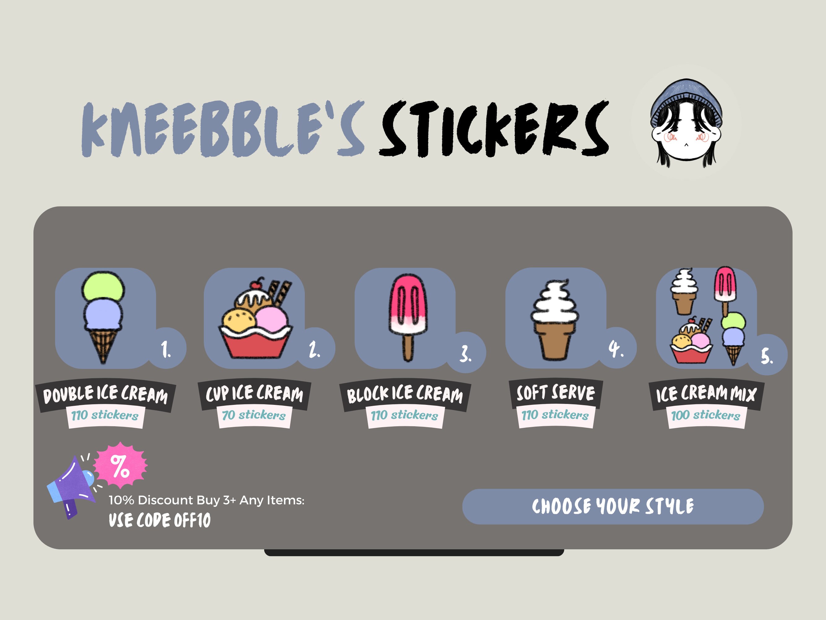 Ice Cream Stickers, Dessert Sticker Sheet, Tasty Treats Stickers ...