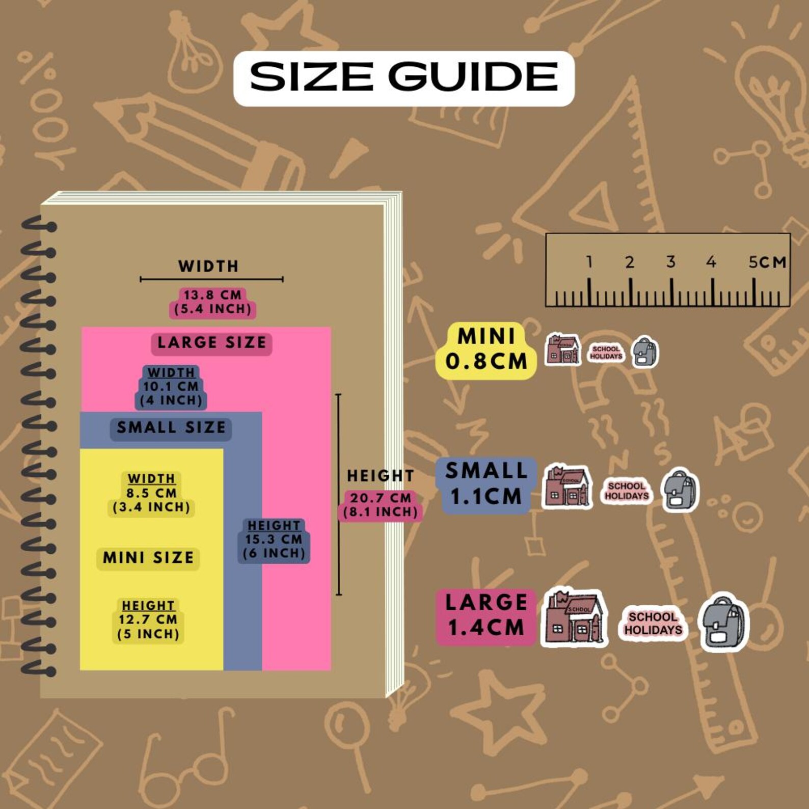 School Stickers, Study Diary Planner, Homework Exams Subjects, Teacher ...