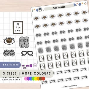 Eye Health Planner Stickers, Optometry Vision Care Stickers, Eye Test ...