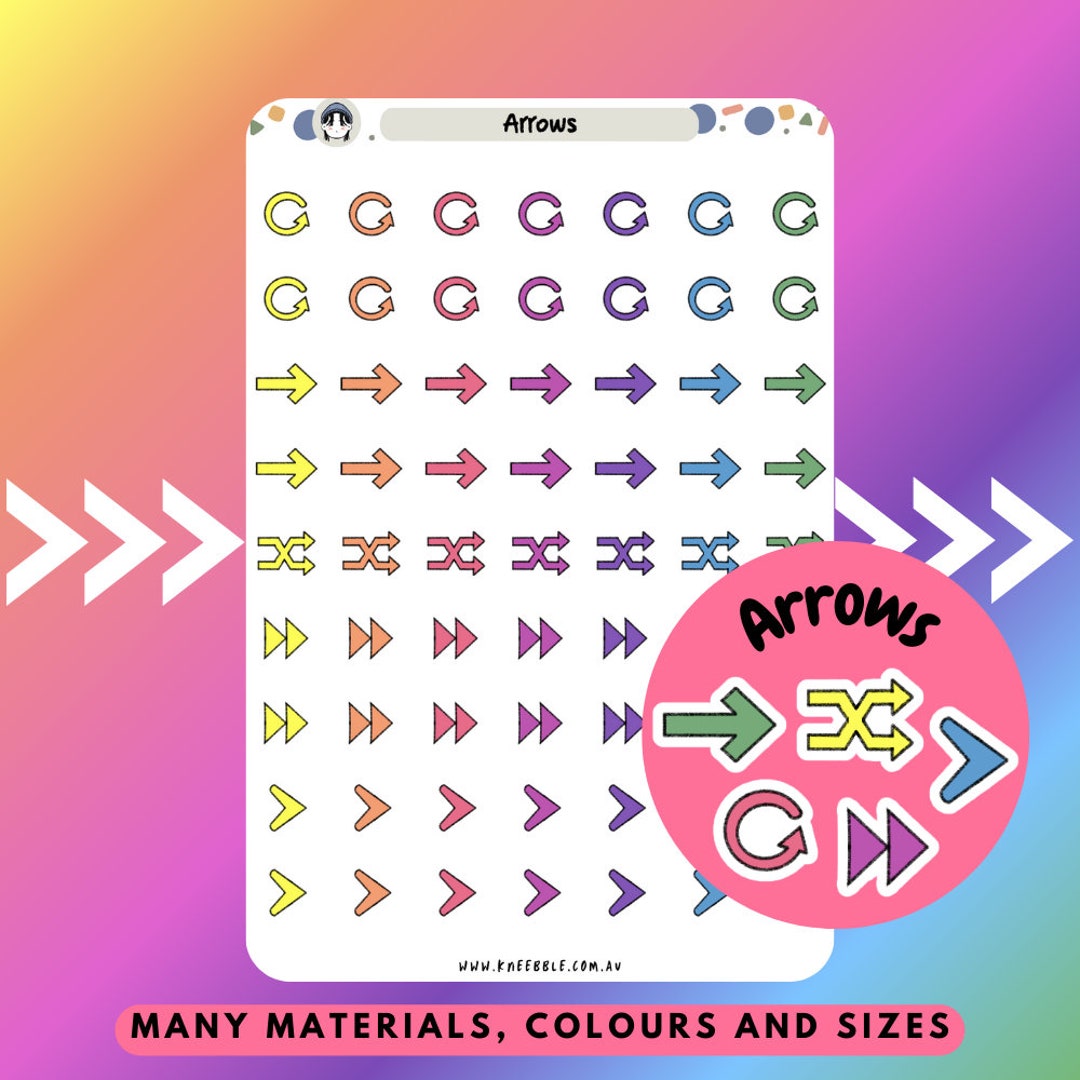 Arrow Planner Stickers, Geometric Shape Stickers, Shuffle Repeat Fast ...