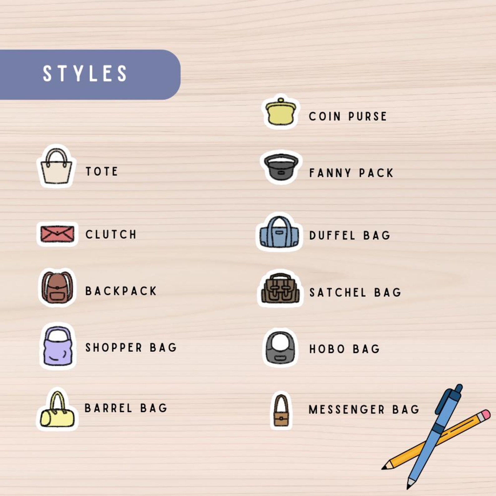 Bag Stickers, Backpack Stickers, Fashion Stickers, Accessory Planner ...