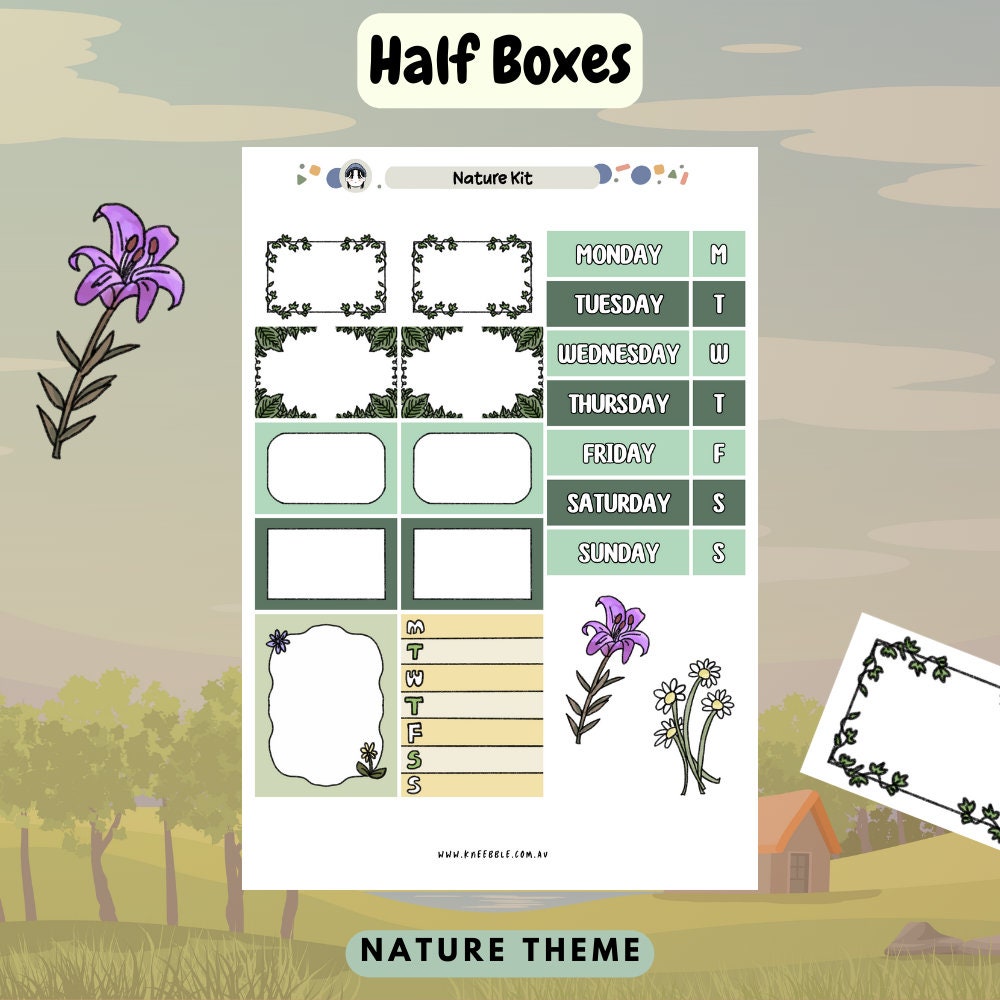 Weekly Planner Nature Kit, Nature Environment Planner Stickers, Task ...