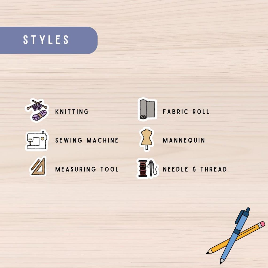 Tailor Sewing Craft Planner Stickers, Needle Thread Project Labels ...