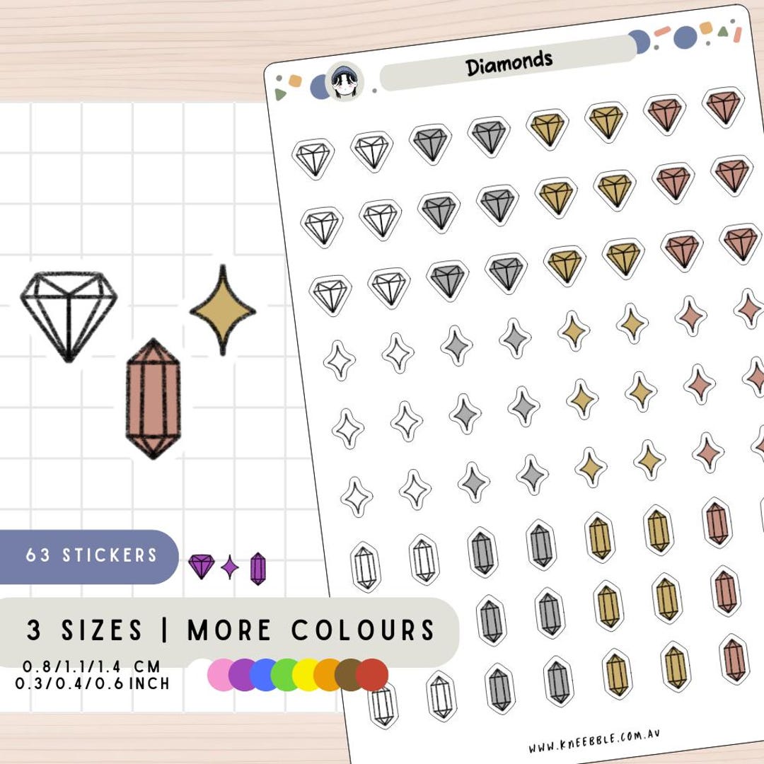 Diamond Stickers, Gem Stickers, Sparkle Stickers, Jewel Planner ...