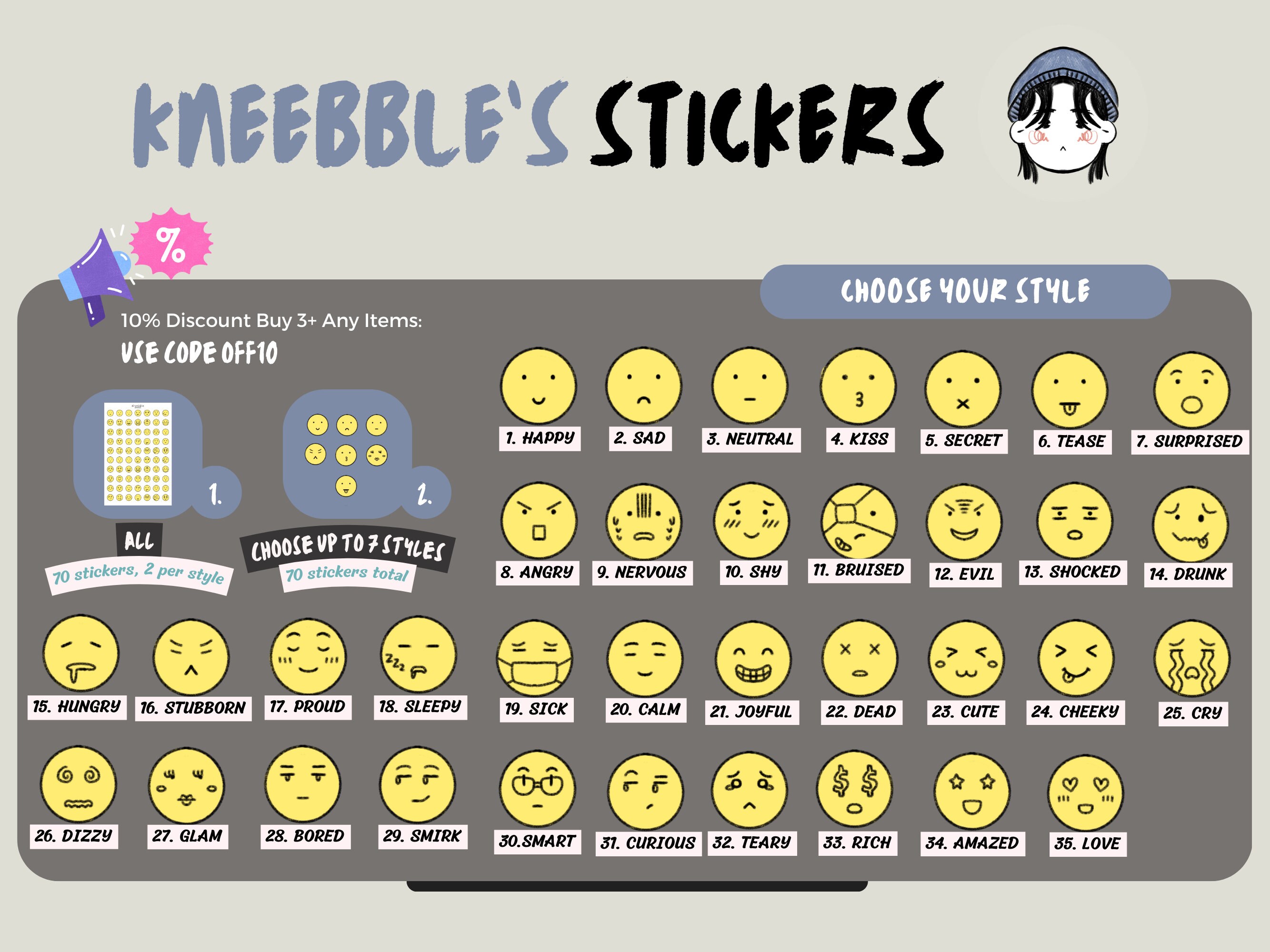 Emotion Stickers, Emoticon Sticker Sheet, Emoji Stickers, Mood Tracker ...