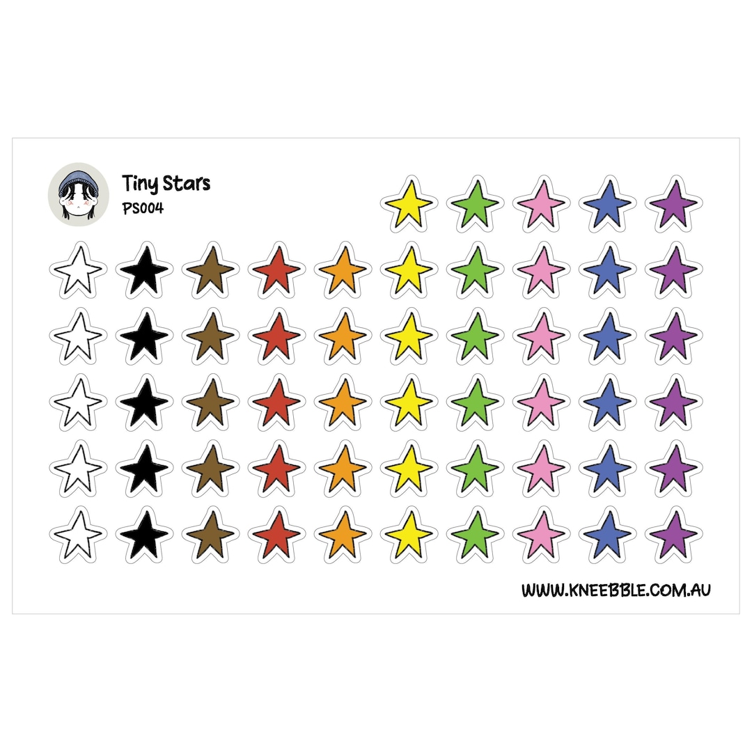 Star Sticker Sheet - Mini Double Stars, Colorful Space Labels - Etsy