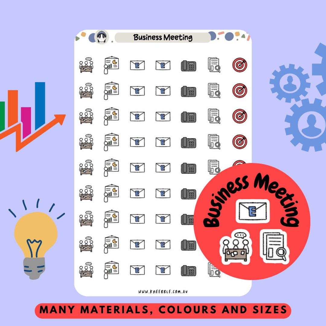 Business Planner Stickers, Productivity Work Schedule Stickers, Office ...