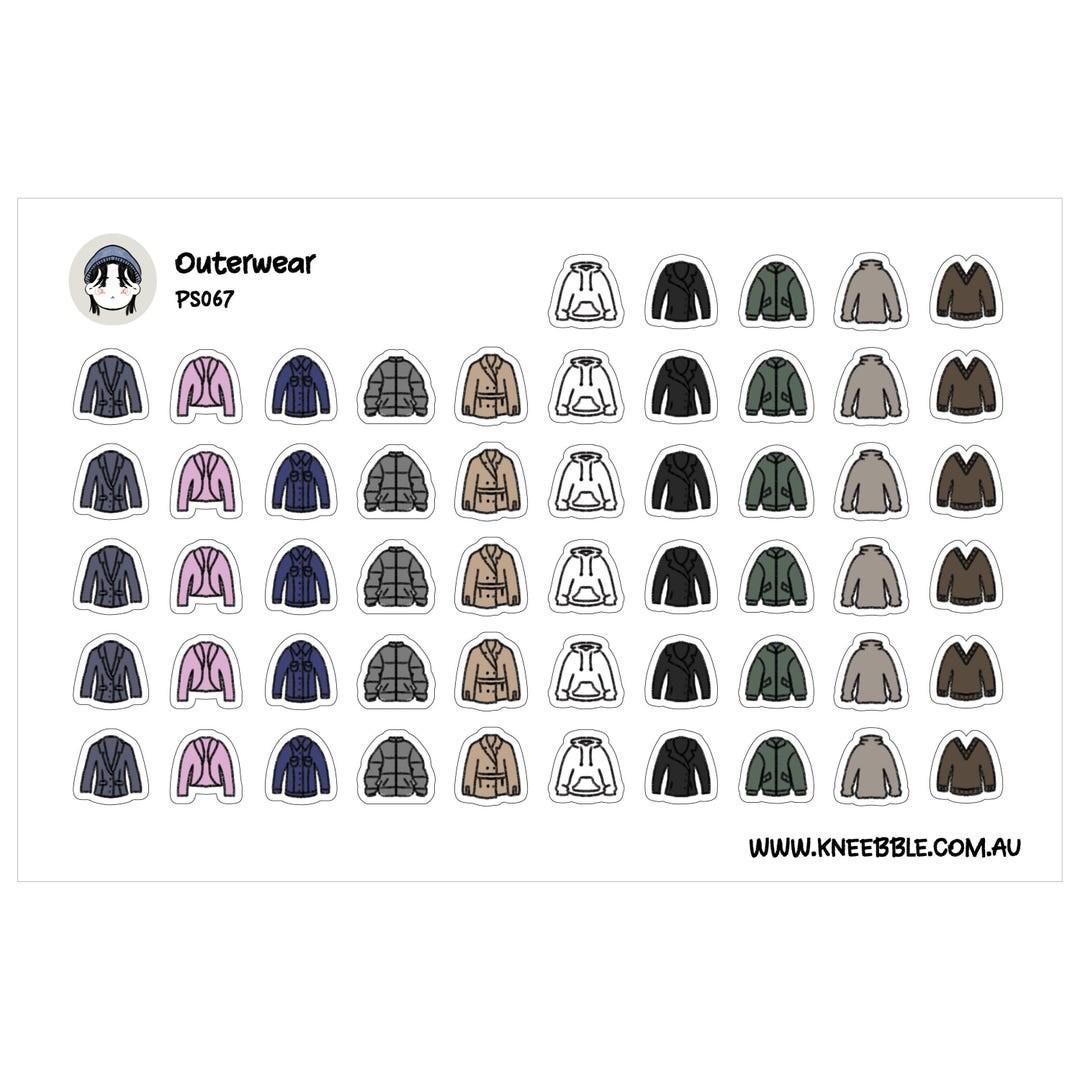 Wardrobe Sticker Sheet: Outerwear Jackets and Coats Planner Decals - Etsy