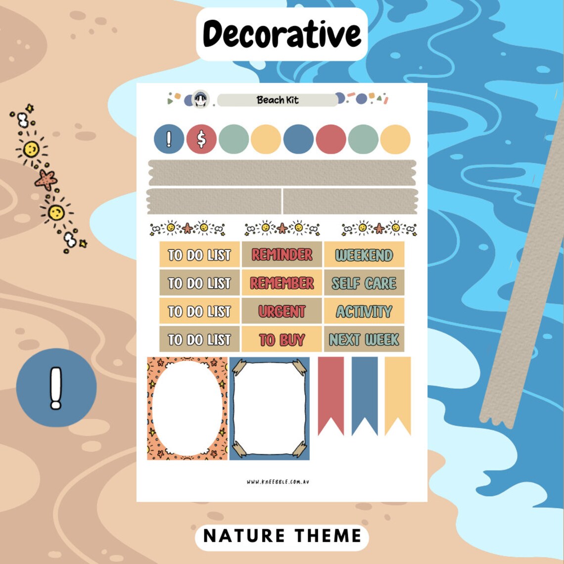 Weekly Planner Beach Kit, Beach Theme Stickers, Summer Tropical ...